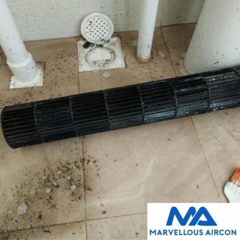 Cleaning Blower Wheel - Marvellous Aircon Servicing Singapore