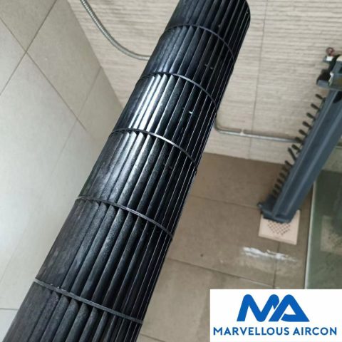 Cleaning Blower Wheel - Marvellous Aircon Servicing Singapore