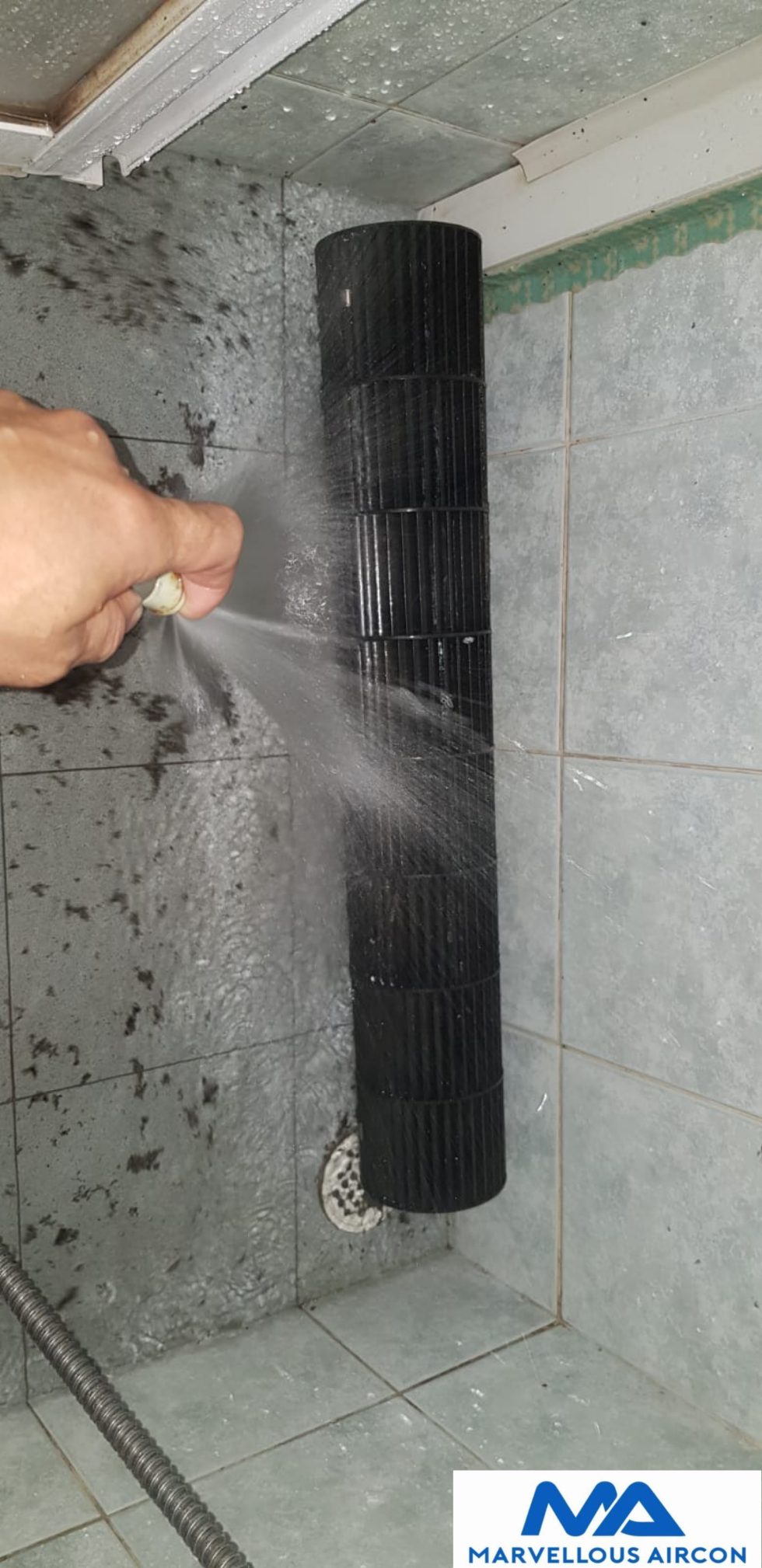 Cleaning Blower Wheel - Marvellous Aircon Servicing Singapore